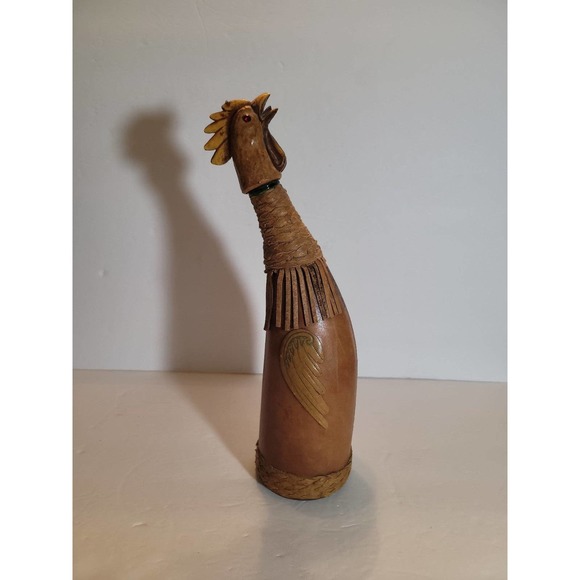 Dining | Vintage Italian Leather Covered Rooster Liquor Bottledecanter ...